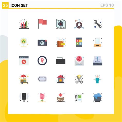 Modern Set Of 25 Flat Colors Pictograph Of Programing Development