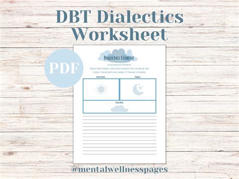 Dialectic Conflicts Dbt Worksheet Dbt Worksheets