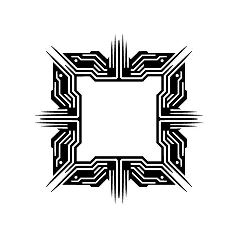 Abstract Circuit Board Frame Tech Minimalist Black White 67126851 Vector Art At Vecteezy
