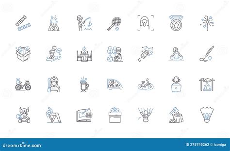 Leisure Line Icons Collection Relaxation Entertainment Amusement