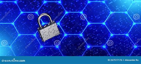 Padlock On A Network Background Protect Your Data Anonymity On The