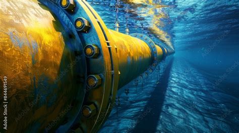 Subsea Pipeline Construction Vibrant Underwater Technology Display With Space For Text Overlays