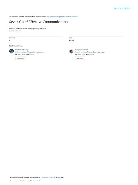 Seven Cs Of Effective Communication 1 Pdf Radiology Medicine