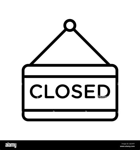 Closed Sign Icon Linear Logo Mark Set Collection In Black And White For Web Stock Vector Image