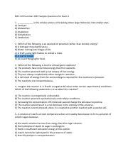 BISC220 E1 Pdf BISC 220 Summer 2019 Sample Questions For Exam 1 1 Is The Cellular Process Of
