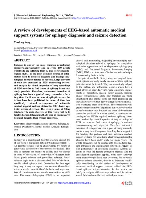 Pdf A Review Of Developments Of Eeg Based Automatic Medical Support Systems For Epilepsy