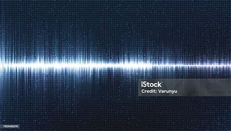하이테크 디지털 사운드 웨이브 로우와 하이트 리히터 규모 라이트 블루 배경 기술 및 지진 웨이브 다이어그램 개념 음악 스튜디오 및 과학 벡터 일러스트 레이 션에 대 한