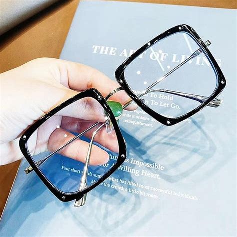 Oversized Square Frame Glasses Unisex Eyewear Clear Lens Etsy