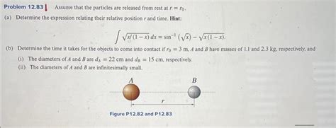 Problem Assume That The Particles Are Released Chegg