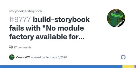 Build Storybook Fails With No Module Factory Available For Dependency Type Cssdependency
