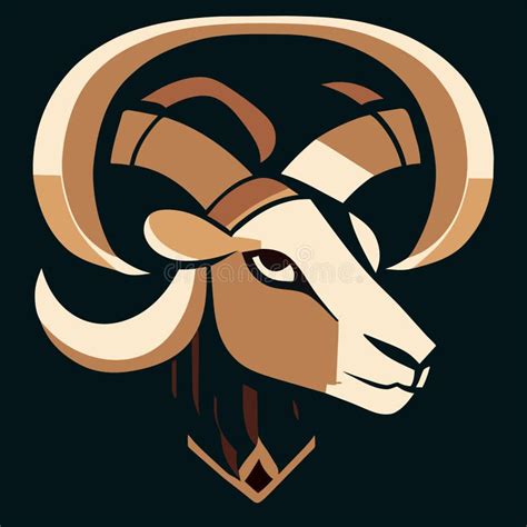 Ram Head With Horn Vector Illustration Of A Ram Head With Horns Stock Vector Illustration Of