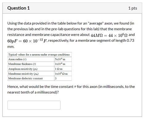 Solved Question 1 1 Pts Using The Data Provided In The Table