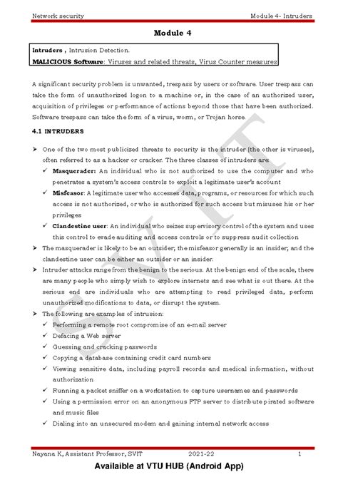 Ns Mod 4 Notes Nayana K Assistant Professor Svit 2021 22 1 Module