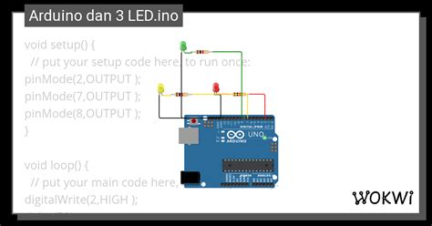 Arduino Dan 3 LED Ino Wokwi ESP32 STM32 Arduino Simulator