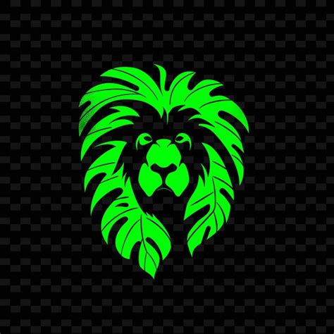 Premium Psd Green Lion With A Green Mane On A Black Background