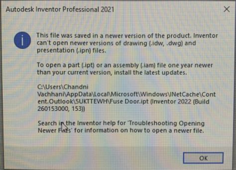 This File Was Saved In A Newer Version Of The Product When Opening