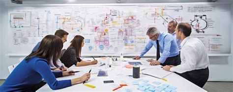 Team Brainstorming Session At A Modern Office Discussing Project Plans And Strategies Premium