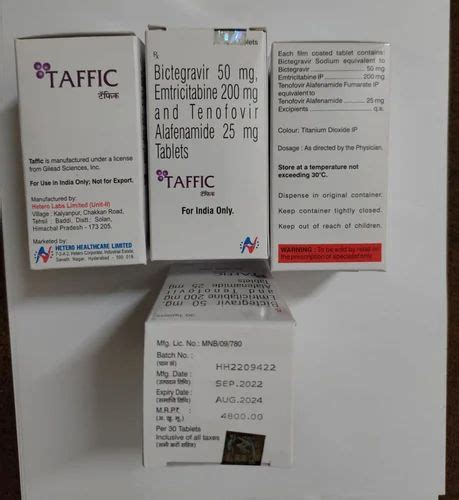 Taffic Tablet 30 Tablets Treatment Anti Hiv At ₹ 2800bottle In Ahmedabad Id 2849774691691