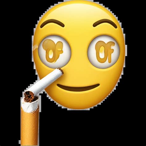 Smiling Face Smoking Cigarette With The Word Oof Emoji Ai Emoji Generator