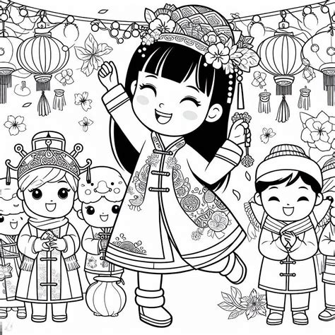 ปันสื่อ ภาษาไทย แบ่งปันรูปภาพระบายสีวันตรุษจีนจาก Ai ค่ะ