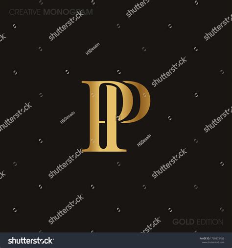 Initial Gold Letters Pp Linked Monogram Stock Vector Royalty Free 1730875186