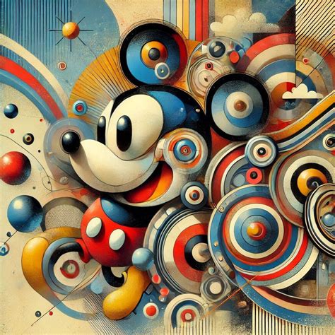 Mickey Mouse Reimagined A Whimsical Abstract Masterpiece