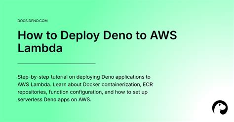 How To Deploy Deno To Aws Lambda