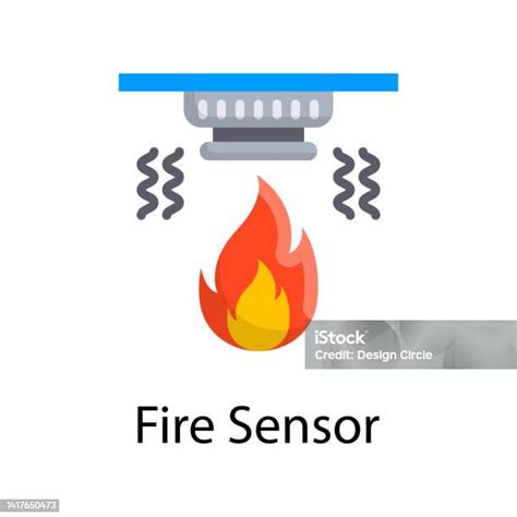 Vektor Sensor Api Datar Ilustrasi Desain Ikon Simbol Lainlain Pada File