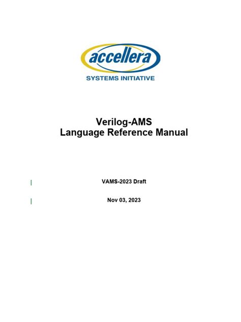 Verilog Ams Lrm 2023 Draft Pdf