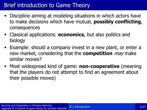 Ppt Appendix B A Tutorial On Game Theory For Wireless Networks Powerpoint Presentation Id