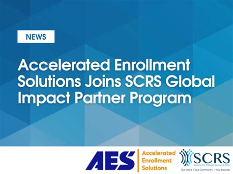 Accelerated Enrollment Solutions Joins Scrs Global Impact Partner Program Society For Clinical