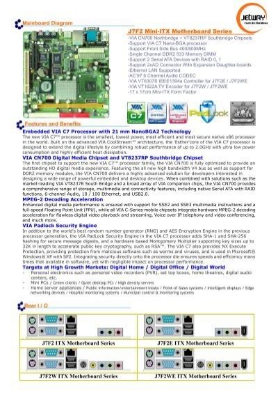 J7f2 Mini Itx Motherboard Series Jetway Computer