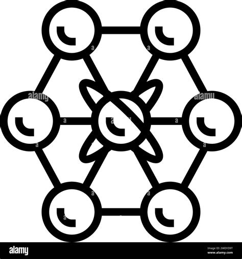 Communication Quantum Technology Line Icon Vector Illustration Stock