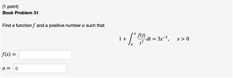 solved 1 point book problem 31 find a function f and a