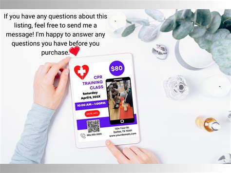 Cpr Flyer Training Template Cpr Marketing For Cpr Business Flyer First Aid Aed Flyer Health Fair