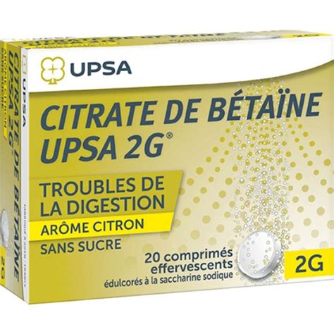 Citrate De Bétaïne Upsa Digestion 20 Comprimés Effervescents