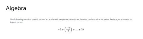 [answered] The Following Sum Is A Partial Sum Of An Arithmetic Kunduz