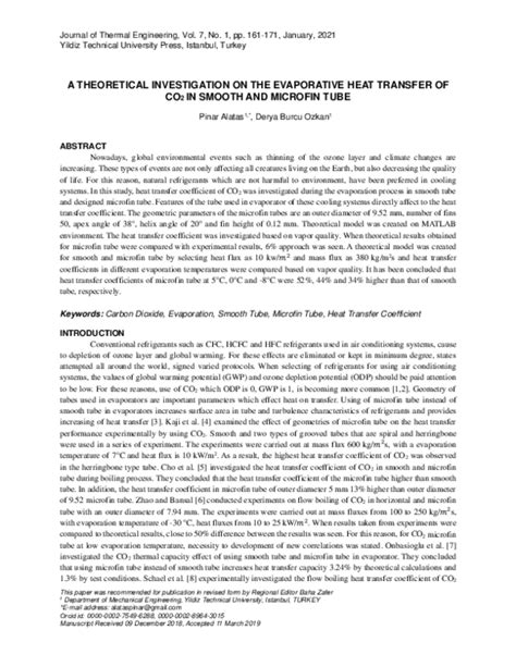 Pdf A Theoretical Investigation On The Evaporative Heat Transfer Of