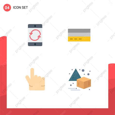 Flat Character Set Vector Hd Png Images Set Of 4 Vector Flat Icons On