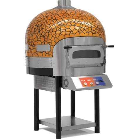 Horno De Pizza Eléctrico Base De Piedra Rotativa 6 Pizzas Ø 300 Mm