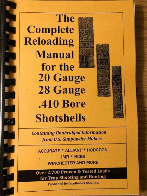 The Complete Reloading Manual For The 20 Gauge 28 Gauge 410