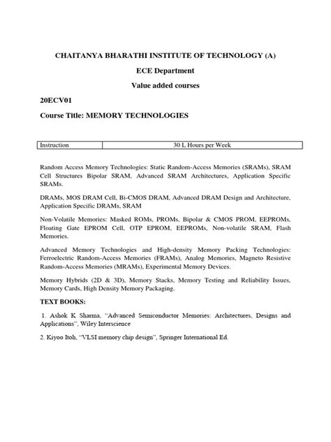 Memory Technologies New Pdf Technology And Engineering