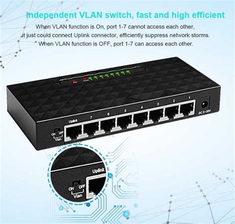 8 Port Fast Vlan Switch Auto Uplink Switch 7 1 Dc Ip Nvr 8 Портов Суич