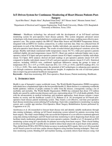 Pdf Iot Driven System For Continuous Monitoring Of Heart Disease
