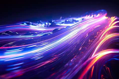 Data Binary Flow Rolling On Futuristic Technology Background Stock