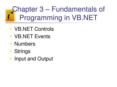 Ppt Chapter Fundamentals Of Programming In Vb Net Powerpoint Presentation Id