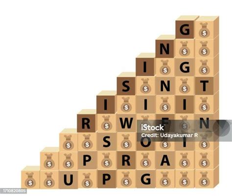 Rising Upswing Profit Gain Cube Words Positivity Vector Illustration Design For Graphics And