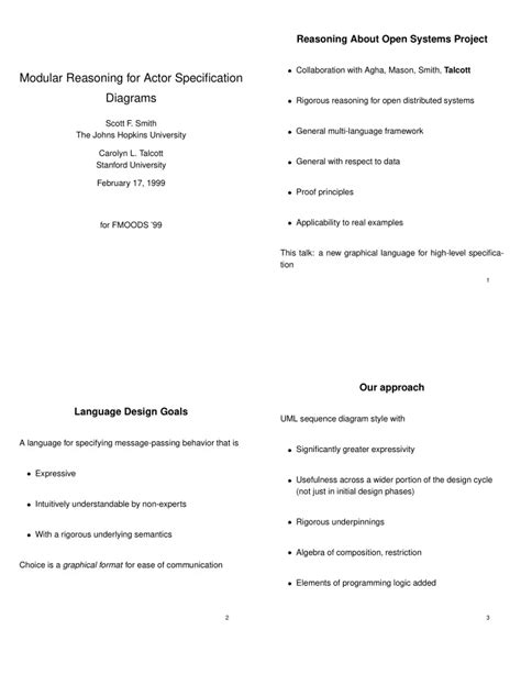 Pdf Modular Reasoning For Actor Specification Diagrams Rigorous Pdf