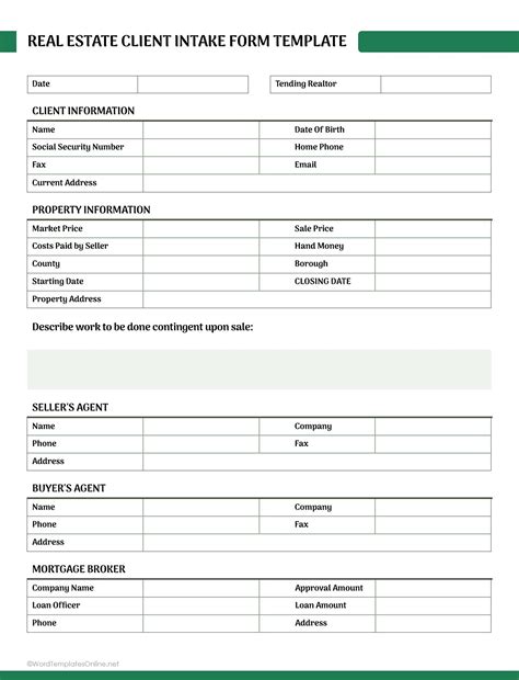14 Free Client Intake Forms And Templates
