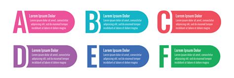 A B C D E F 편지 인포 그래픽 템플릿 6단계 정보 템플릿입니다 연례 보고서 잡지 인터넷 웹 인포 그래픽 템플릿 개념에 대한 스톡 벡터 아트 및 기타 이미지 Istock